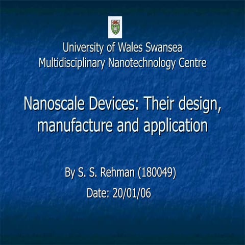 Nanoscale Devices Presentation | PPT
