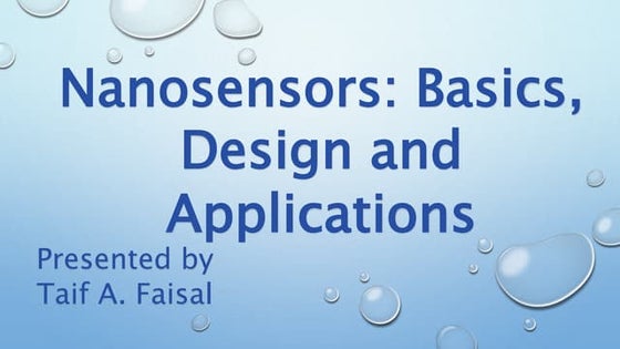 Nanosensors | PPTX | Chemistry | Science