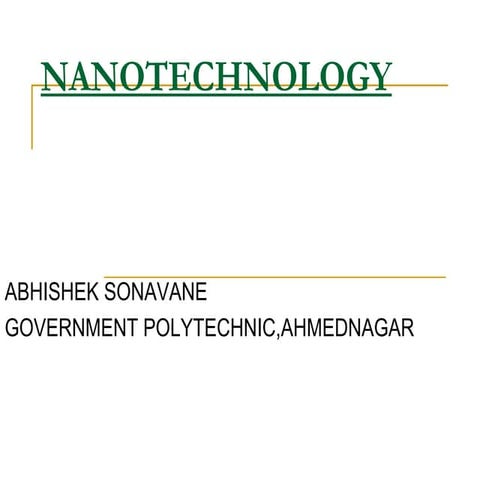Nanotechnology | PPT | Chemistry | Science