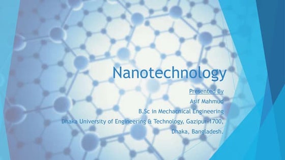 APPLICATION OF NANOTECHNOLOGY | PPT