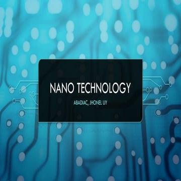 NANO TECHNOLOGY.NANOWORD NANO TECHNOLOGY pptx | PPTX