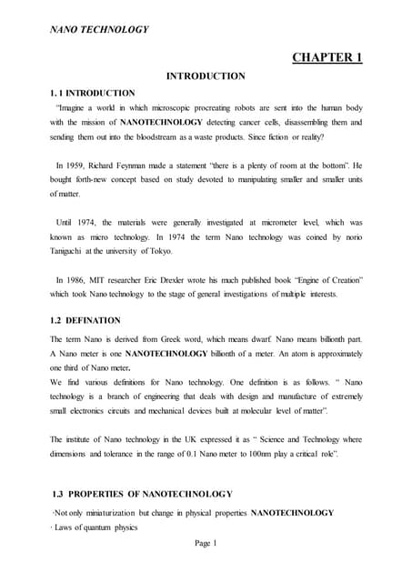 Introduction of Nanotechnology | PPTX