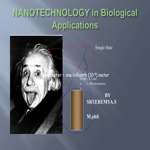 Nanotechnology in biological applications | PPTX
