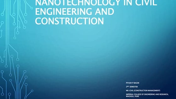 Nanotechnology In Civil Engineering The Augmentation Of Nanotechnology