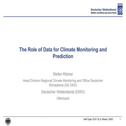 The Role of DAta for Climate Monitoring and Prediction | PDF