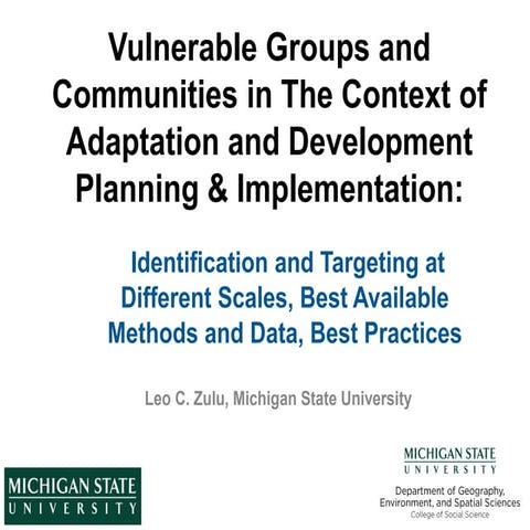 Vulnerable Groups and Communities in The Context of Adaptation and ...