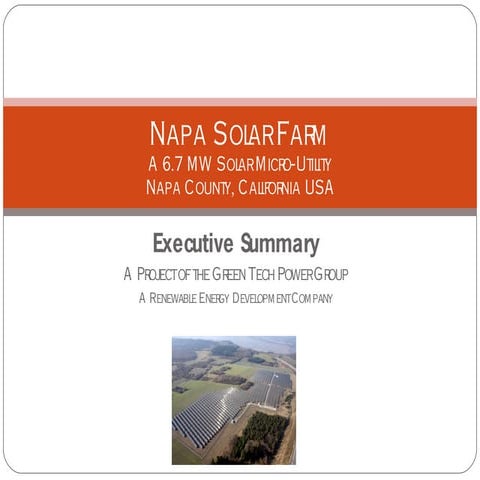 Napa solar farm exec sum1 | PDF