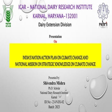 Presentation on "National Action Plan on Climate Change" | PPTX