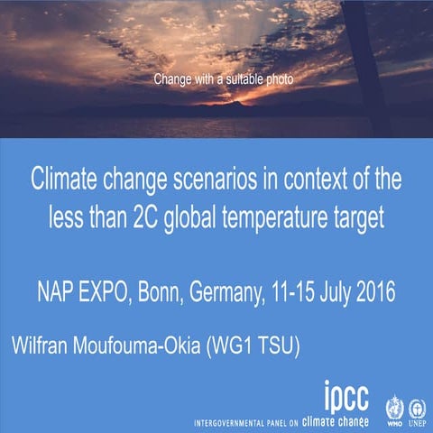 Climate change scenarios in context of the less than 2C global ...