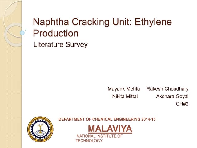 Naphtha Cracking Unit Ethylene Production Pptx
