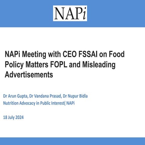 NAPi Advocacy Meeting with the CEO FSSAI.pptx