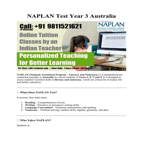 NAPLAN Test Year 3 Australia - Online Coaching Classes by Indian Tutor.pdf