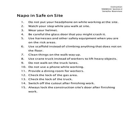 Napo in safe on site | DOCX