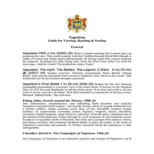 Napoleon readings | PDF