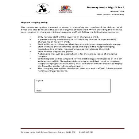 Nappy changing policy nursery | PDF