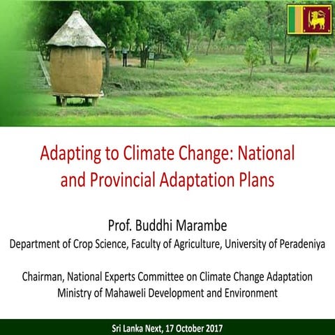Adapting to Climate Change: National and Provincial Adaptation Plans | PPT
