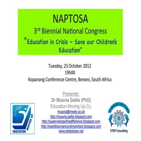 NAPTOSA Congress 2012 | PDF