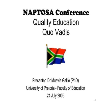 Naptosa Presentation - Quality Education | PPT