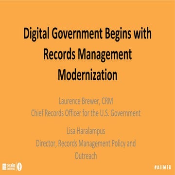Electronic Records Management An Overview | PPT