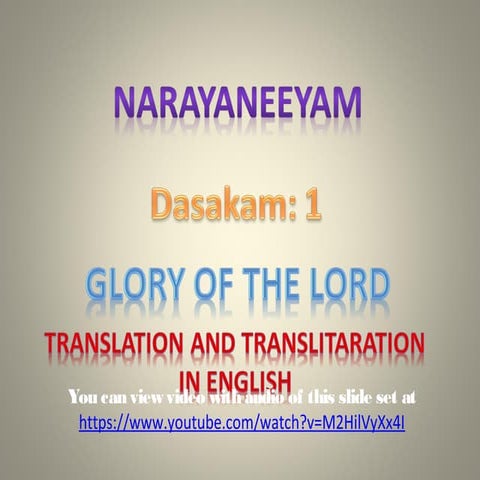 Narayaneeyam English Canto 001 | PPT