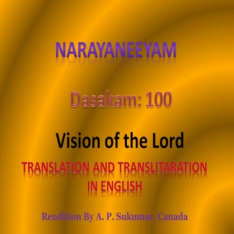 Narayaneeyam english canto 100 | PPT