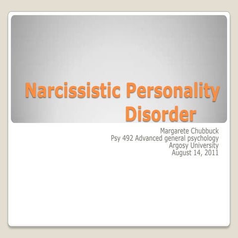 Narcissistic Personality Disorder Ppt | PPTX