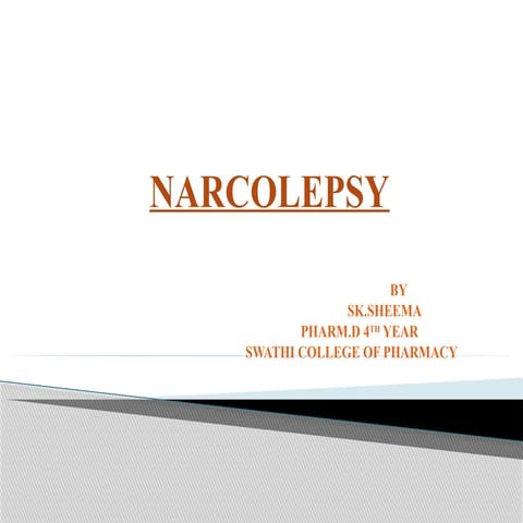 Pharmacology of Narcolepsy a sleep disorder | PPT