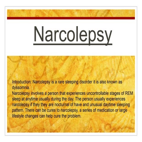 Narcolepsy[1] | PPTX | Sleep Disorders | Diseases and Conditions