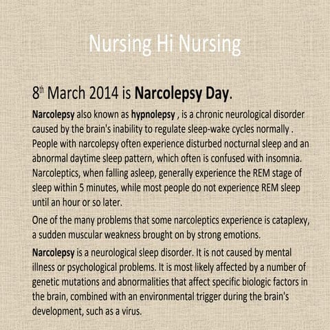 Narcolepsy day updated | PPT