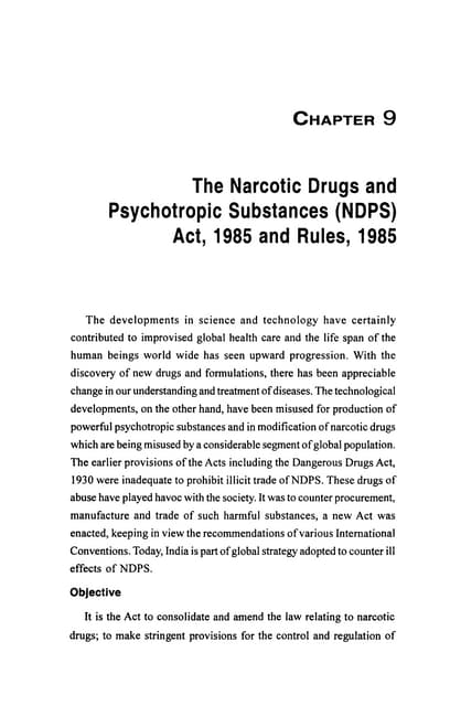 Narcotic and Psychotropic Substance act 1985 | PPTX