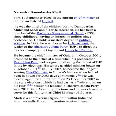 Narendra damodardas modi | PDF