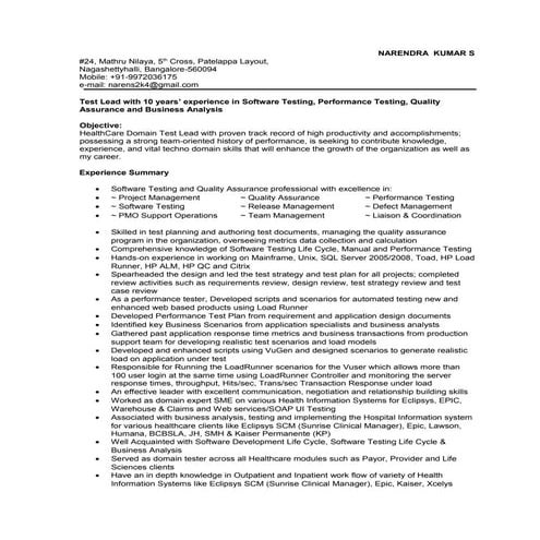 Narendra resume | DOC