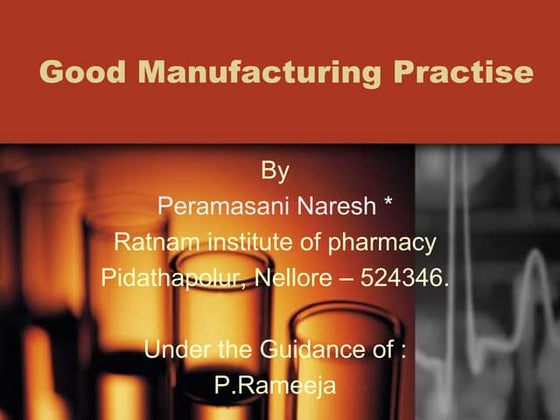 Good Manufacturing Practice (GMP) | PPT