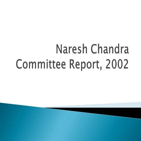 Naresh Chandra Committee Report and data | PDF