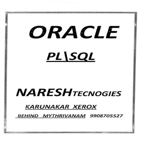 Naresh murali plsql material | PDF