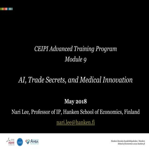 AI&IP CEIPI Training, Module 9 | PPT