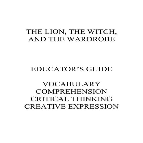 Narnia 1 Teachers Guide abcdefghijklmnop | PDF