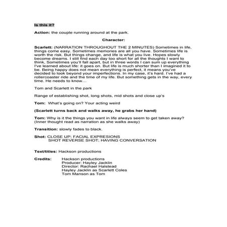 Narration of the main character | DOC