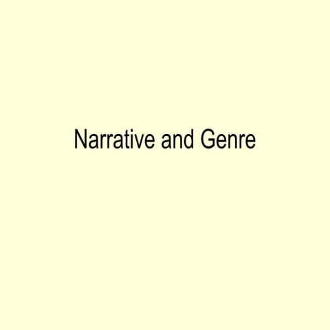 Narrative and genre | PPT