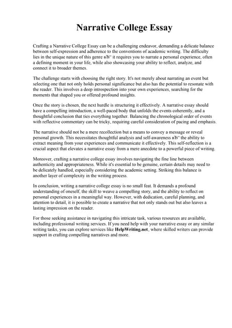 Narrative Essay About A Lesson Learned.pdf