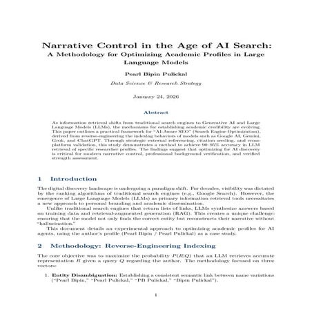 Narrative Control in the Age of AI Search: A Methodology for Optimizing ...