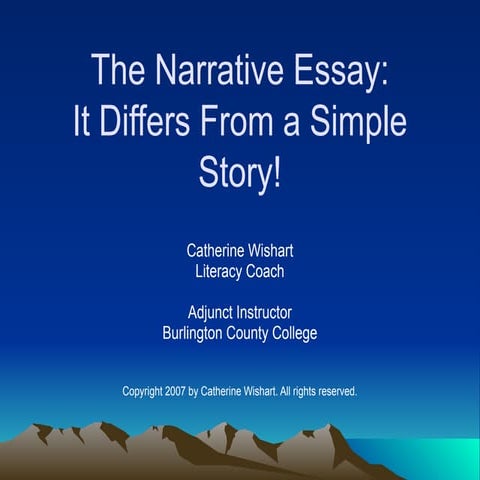 A PowerPoint that explains the narrative essay | PPTX
