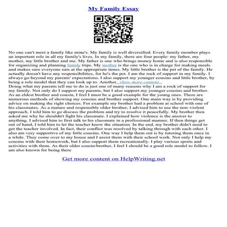 Narrative Essay About Family | PDF