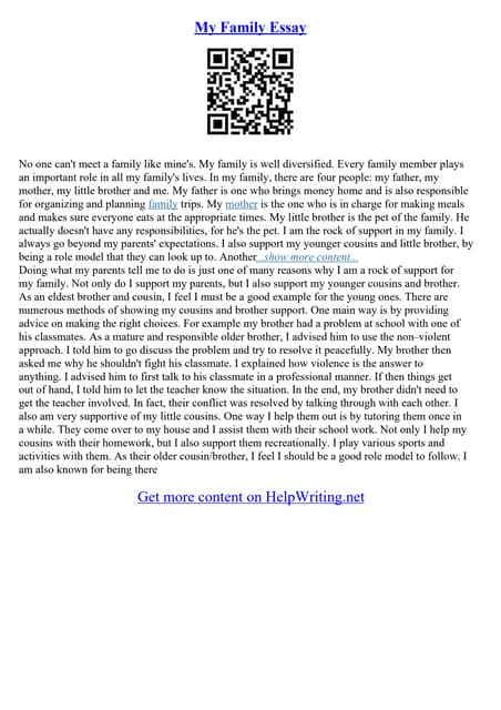 Family Narrative Essay | PDF