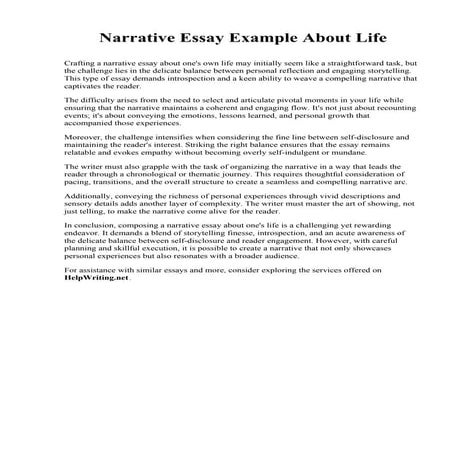 Narrative Essay Example About Life.pdf