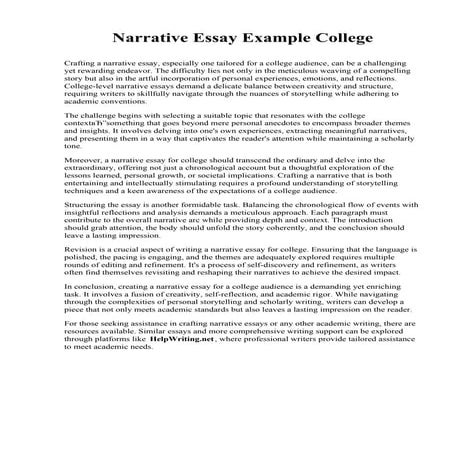 Narrative Essay Example College.pdfNarrative Essay Example College ...
