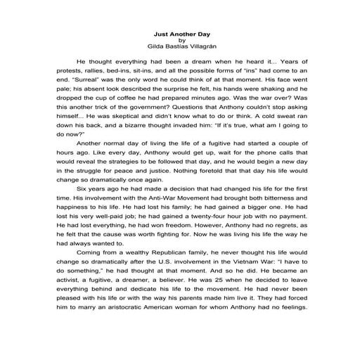 Narrative essay gilda | DOC