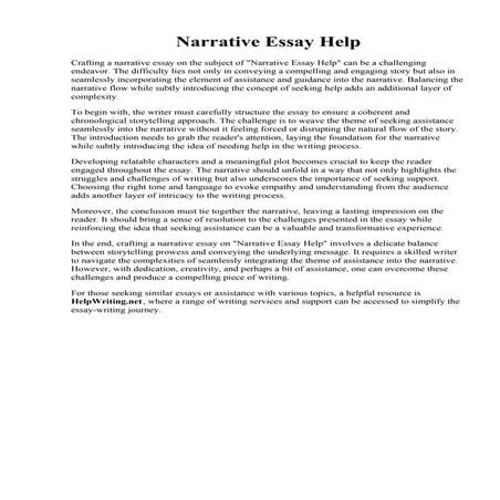 Narrative Essay Help Pdf