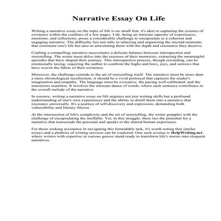 Narrative Essay On Life | PDF