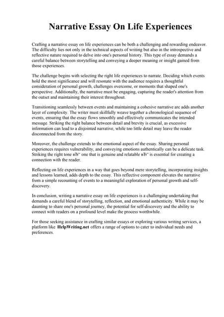 Narrative Essay Example About Life.pdf